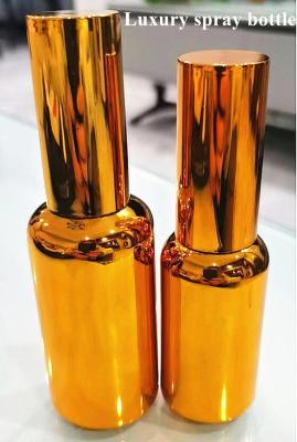 Cina 30 ml 50 ml Electropplating Gold Silver Glass Spray Cosmetici Bottiglia Cosmetici Oro Bottiglia di olio essenziale in vendita