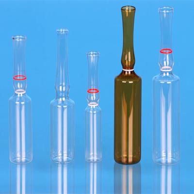 Cina 1 ml 2 ml 5 ml ISO Standard Chinese Standard Amber Transparent USP Ampolata di vetro di tipo I per iniezioni farmaceutiche in vendita
