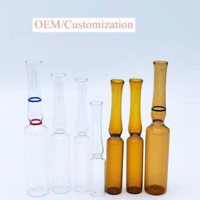 Cina 1ml5ml 10ml 20ml cosmetici per la cura della pelle farmaceutici Ampolata di vetro Anello colorato Logo Stampa a schermo Modulo B in vendita