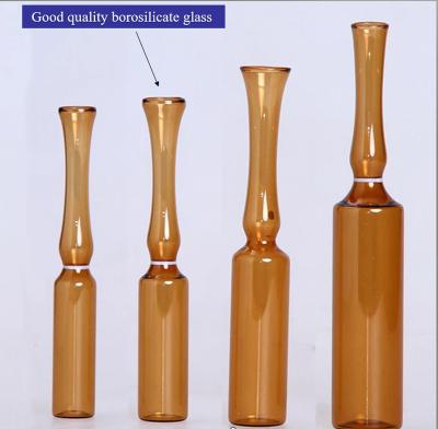 Cina 5 ml 10 ml 20 ml Ampolata di vetro tubolare trasparente ambra con anello di colore Ampolata di vetro borosilicato neutro per uso medico in vendita