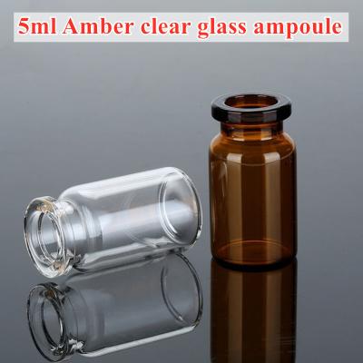 Cina 5 ml 7 ml 10 ml Chiara Ambretta Medicina Crimp Top Tubolari Sterilità Bottiglie iniettabili Vial di vetro con tappo di gomma in vendita