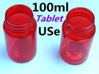 China Customized Red PET 100ml Empty Pill Bottle for Pharmacy Medicine Capsule Tablet for sale