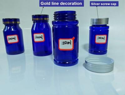 Cina Farmaceutico 100ml 120ml 175ml Blu PET Pillola di plastica Capsula Bottiglia Medicinali per la cura della salute in vendita