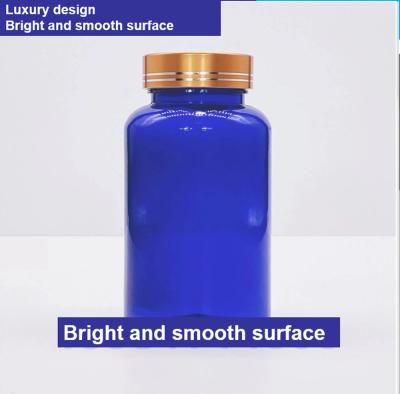 Cina 100cc 120cc 150cc Bottiglia di plastica per pillole Capsule Trasparente Blu Pet Riempievole Bottiglia di plastica solida per farmaci in vendita