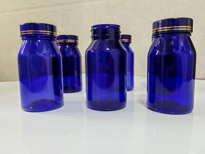 Cina 100cc 120cc 150cc Bottiglia di plastica per pillole Capsule Trasparente Blu Pet Riempievole Bottiglia di plastica solida per farmaci in vendita