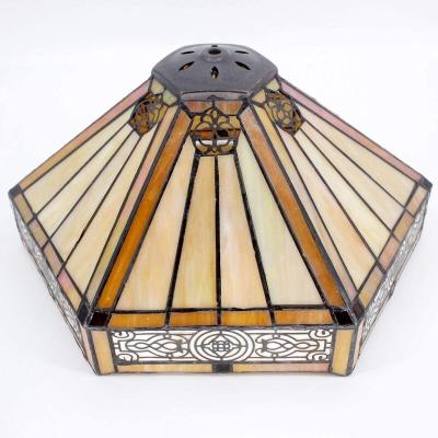 Cina 30cm Hexagon Study Retro Warm Bed Room House Handcrafted Decorative Lamp Stained Art Turkish Glass Luxury Table Lamp in vendita