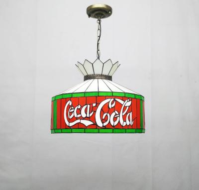 Cina 12'' Bar Restaurant Cafe Dining Room Hanging Light Ceiling Light Red Stained Glass LED Chandelier Pendant Lamp in vendita
