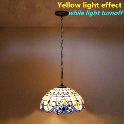 Cina 12'' European Style Turkish Light Bed Room Dinning Room Stained Glass Chandelier LED Glass Pendant Lamp in vendita