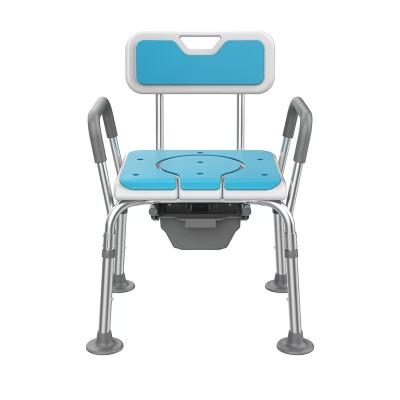 Cina Adjustable Folding Bath Chair Elderly Bathroom Seat Shower Bath Commode Chair for Medical in vendita