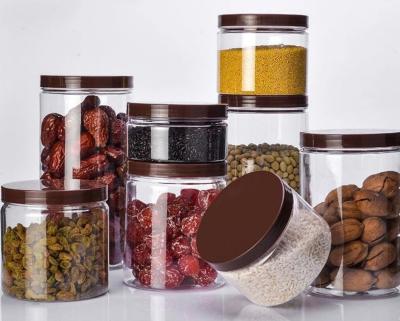 Cina PET Plastic Honey Food Cream Cans Jars Household Clear Candy Biscuit Food Sealed Jars For Food Packaging in vendita