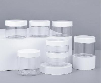 Cina 250ml 500ml PET Plastic Jar For Food Packing , Clear Plastic Cookie Candy Honey Food Jar With Aluminum Lid in vendita