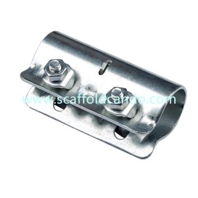 China EN74 BS1139 pressed Q235 scaffolding galvanized sleeve coupler 1.00kg for connecting two pcs of 48.3mm scaffold tubes for sale