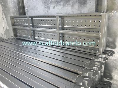 China Cuplock Ringlock Frame working platform hook planks 500*1800mm 300*1800m scaffolding galvanized catwalk 43mm 50mm hooks for sale
