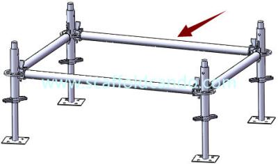 China Hot dipped galvanized Q235 Q345 good quality 48.3*900mm,1200, 1500,1800mmL  scaffolding ledgers horizontals for sale for sale