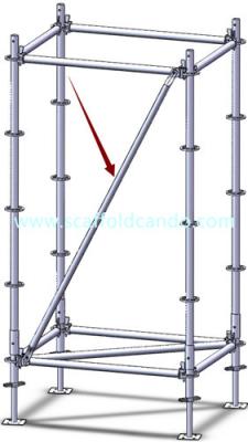 China Q235 scaffolding Ringlock vertical diagonal brace hot dip galvanized 900*1000,1200*1000,1800*1000mmL with good quality for sale