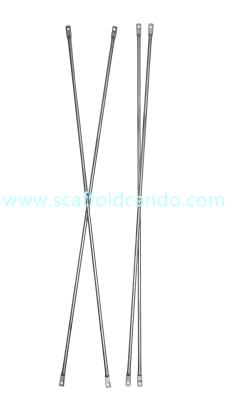 China 21.3*2198mm pre-galvanized scaffolding frame system cross brace can match 1219*1700mm main frame ladder frame for sale