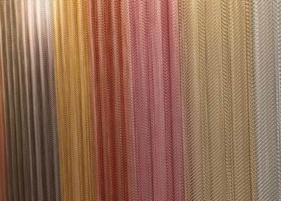 China 6mm*6mm Yellow Decoration Wire Mesh with Chain Link Weaving for Architectural Design for sale