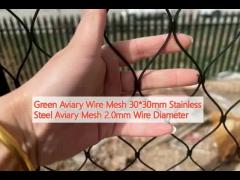 Green Aviary Wire Mesh 30*30mm Stainless Steel Aviary Mesh 2.0mm Wire Diameter