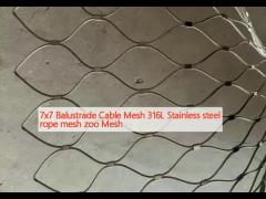 7x7 Balustrade Cable Mesh 316L Stainless steel rope mesh zoo Mesh