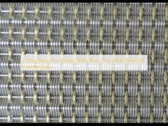 SS304 Decorative Woven Grilles Brass Strip Mesh Panels  for Cabinet Doors