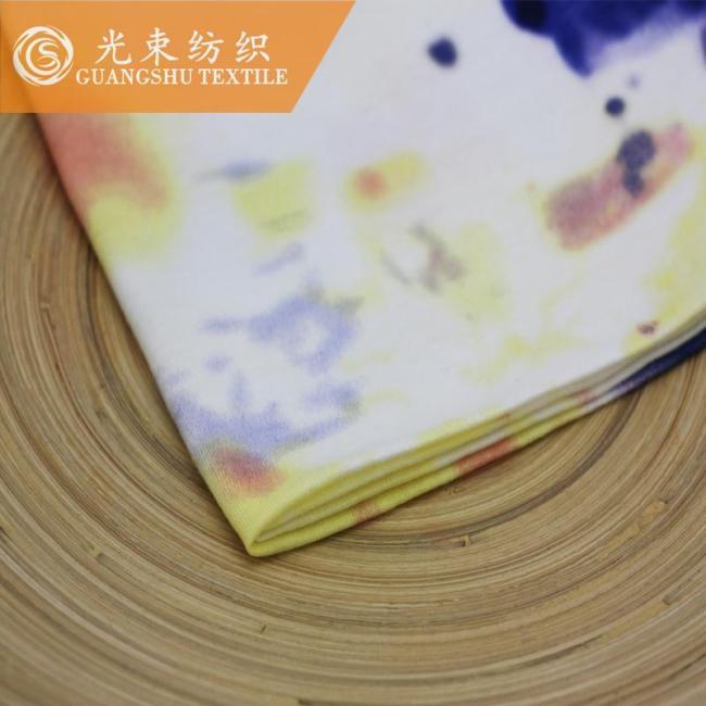 32s 100%Cotton Tie Printed Single Jersey Fabric