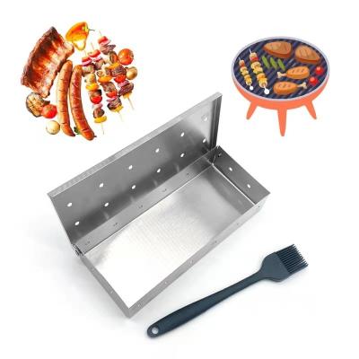 Cina Truciolo la scatola di fumo della griglia di acciaio inossidabile di rettangolo di 22.2cm per il barbecue del gas in vendita