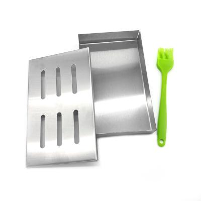 Cina Legno di corrispondenza Chip Box For Grill della scatola 430ss del fumatore del barbecue della sigaretta 21cm in vendita