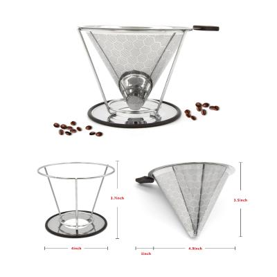 Cina 200g l'acciaio inossidabile Mesh Coffee Filter 4.5cm riutilizzabili versa sopra il filtro in vendita