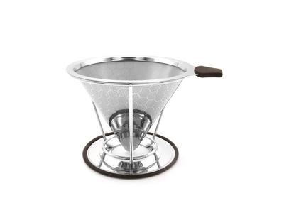 Cina Il cono riutilizzabile Mesh Coffee Filter fine 120mm senza carta versa sopra la macchinetta del caffè in vendita
