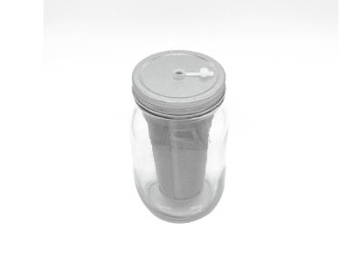 Cina Miscela fredda d'argento Mason Jar Filter Kit di acciaio inossidabile 2 tazze in vendita