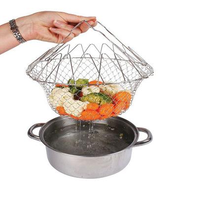China Vouwbare 23x21cm de Chef-kok Basket van het 201 Rangroestvrije staal Te koop