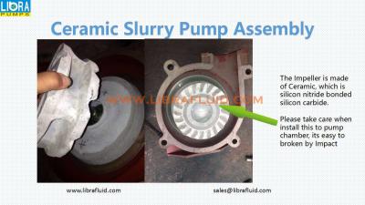 China 3/2 AH ceramic slurry pump impeller with silicon nitride bonded silicon carbide for sale
