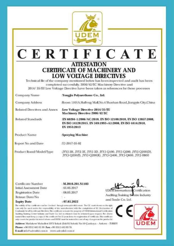 CE - Yongjia Polyurethane Co., Ltd.