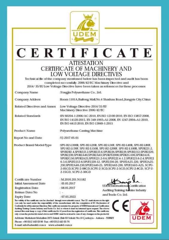 CE - Yongjia Polyurethane Co., Ltd.