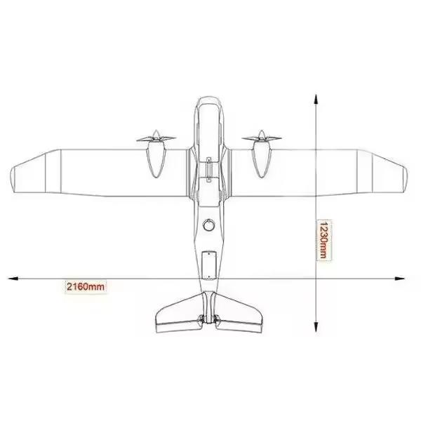 Quality Black Shark Fixed Wing Drones 2160mm Wingspan EPO Hand Launch Airplane for sale