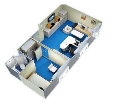 China Marine Ship Sanitary Wet Unit With Bathtub Boat for sale
