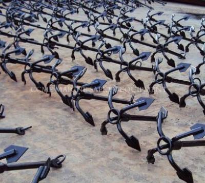 China Black Painted Welded Steel Four Fluke Anchors for sale