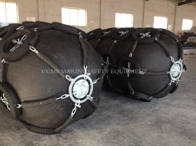China Marine Pneumatic Floating Rubber Fender With Tyre And Chain for sale