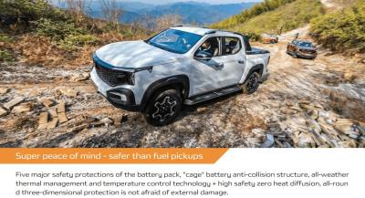 Cina Pickup elettrico della Jetour T2 con 50 - 80 litri di serbatoio e 5 posti a sedere. in vendita