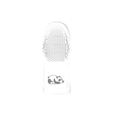 China Hot Sales Reusable Pet Cat Soft Stiffens Clear Silicone Finger Toothbrush Dog Food Cleaning Tools factory