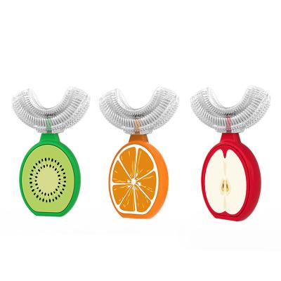 China Factory Sales Reusable Kids Toothbrush U-Shape 360 ​​Degree Silicone Toothbrush Children U-shaped Teeth Shaping Toothbrush factory