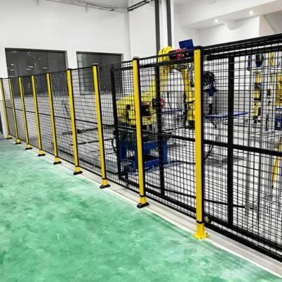 China customized Industrial Robot Machine Guarding Fence Panels Yellow Black Design for sale