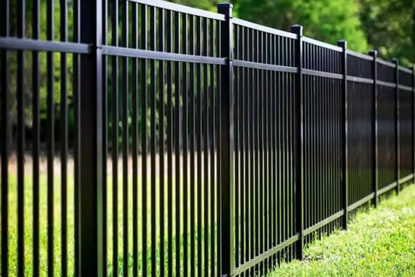Quality Outdoor Fence Wrought Iron Fence Black Square Tube Fencing 2 or 3 rails for sale
