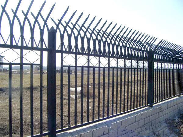 Quality 2 Or 3 Rails Metal Picket Fence Panel Wrought Iron Fence Security Trellis Gates for sale