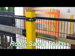 yellow and black color robot safety fence square hole sliding door