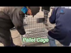 galvanized wire mesh pallet rack security cage with pp plate