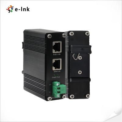 China Industrial Gigabit 10 100 1000Mbps 802.3 Bt Din Rail PoE Splitter 5V 20W Output for sale