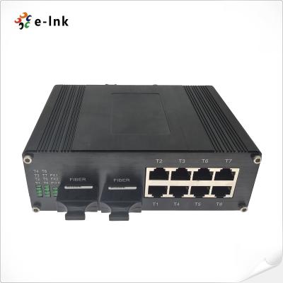 China Din Rail Industrial Ethernet Switch 8 Ports 10 100Base-T + 2 Ports 100BASE-FX Fiber for sale