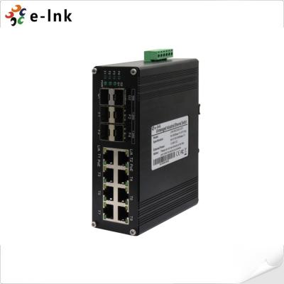 China Industrial Hardened Ethernet Switch 8 Port 10 100 1000T + 4 Port 1G SFP + 2 Port 10G SFP+ for sale