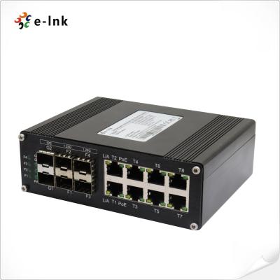China Industrial Hardened Ethernet Switch 8 Port 10 100 1000T + 4 Port 1G SFP + 2 Port 10G SFP+ for sale